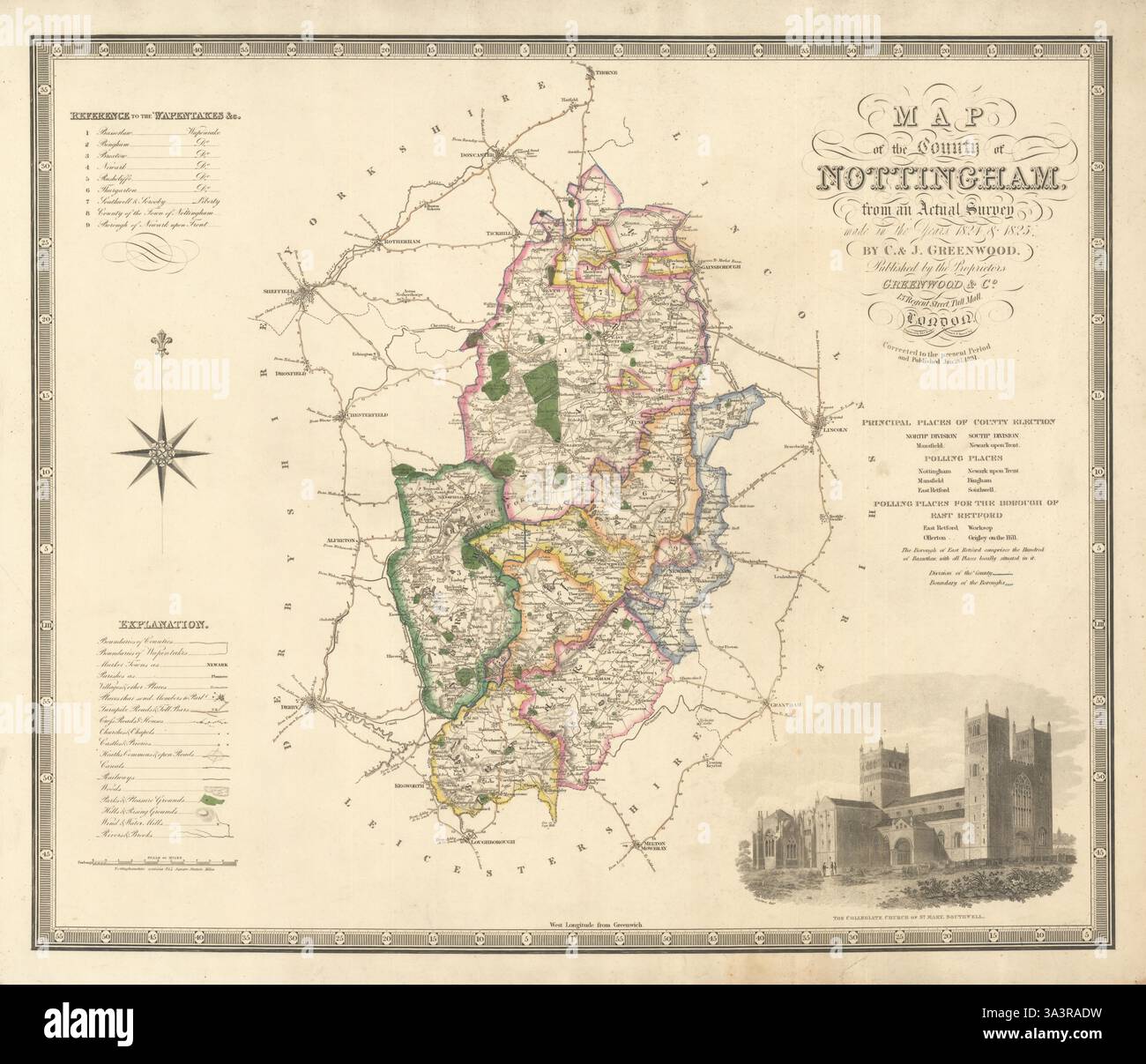 Nottingham street map hi-res stock photography and images - Alamy