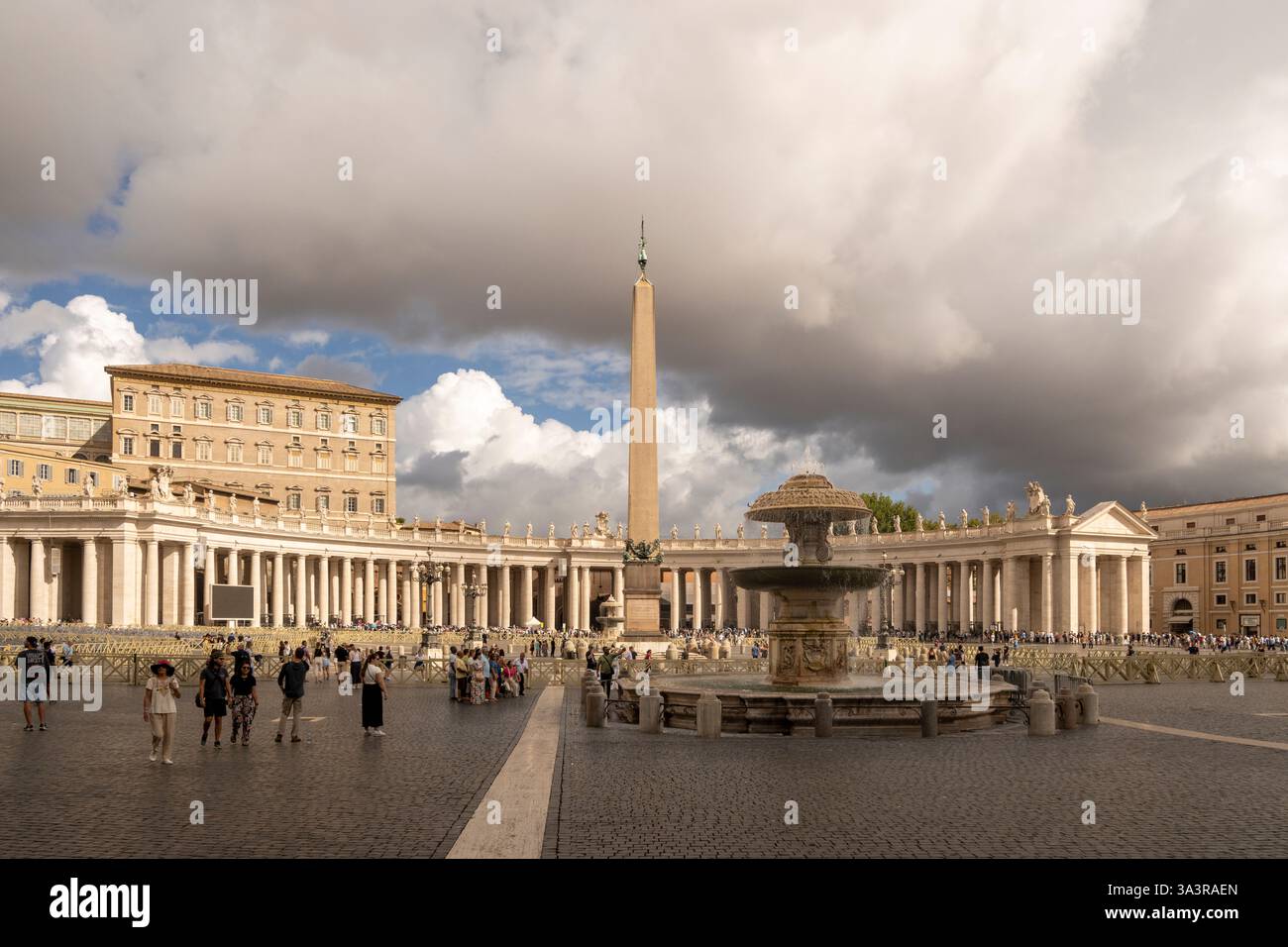 St. Peter's Square and the Vatican obelisk in the Vatican City Stock ...