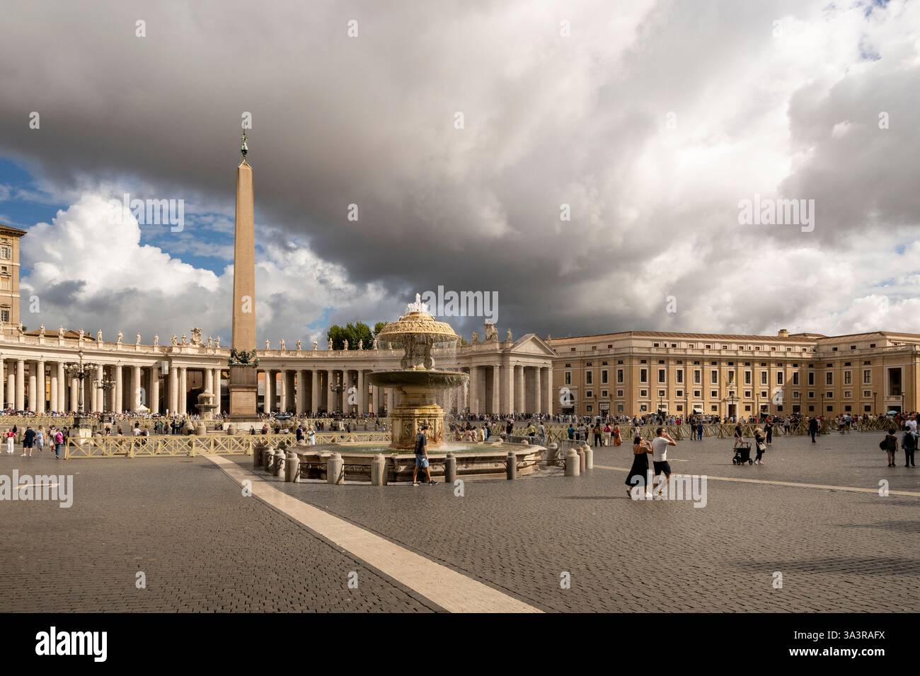 St. Peter's Square and the Vatican obelisk in the Vatican City Stock ...