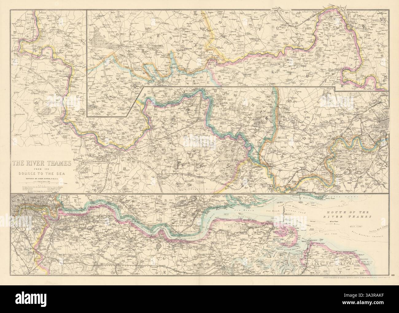 The River Thames from its Source to the Sea. Thames Valley. DOWER c1865 ...
