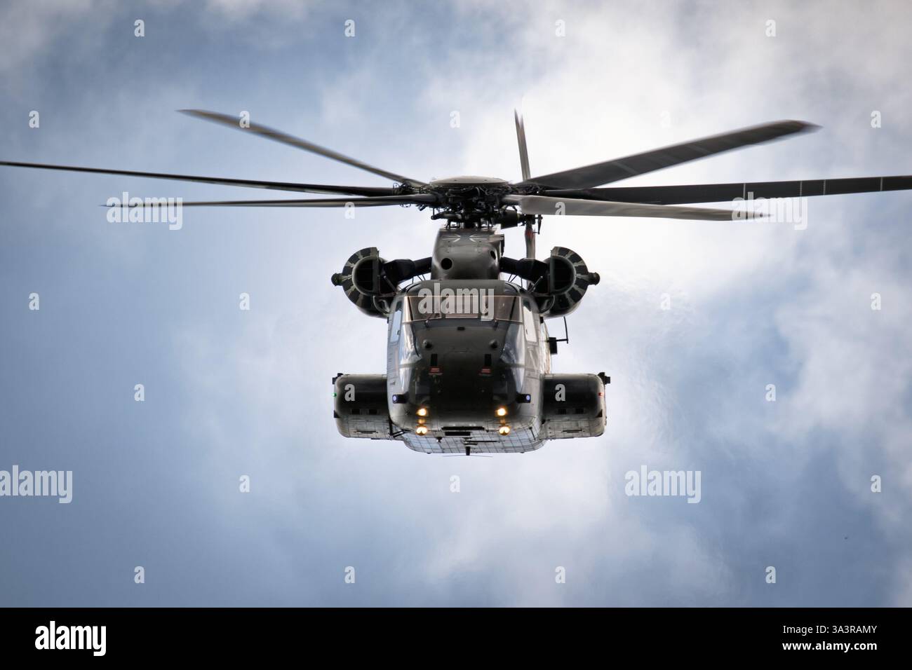German Army Sikorsky CH-53 Stallion transport helicopter in flight over ...