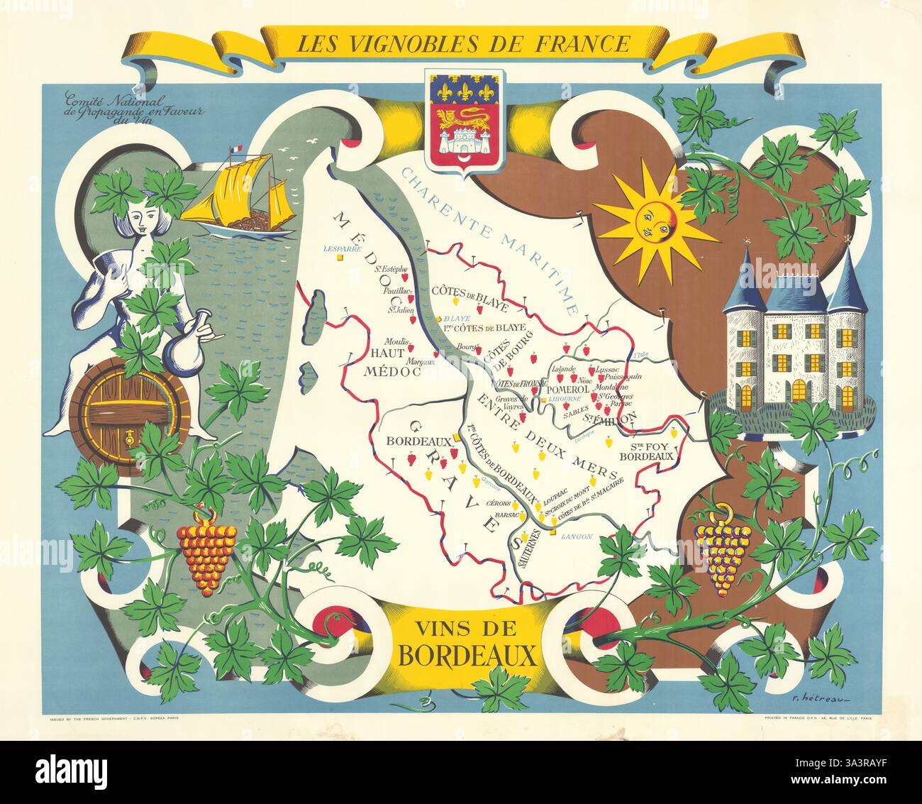 BORDEAUX WINE MAP Vignobles de France. Vins de Bordeaux. Rémy HETREAU ...