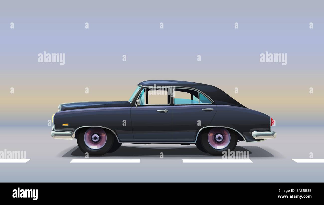 Oldtimer car black Stock Vector Images - Alamy