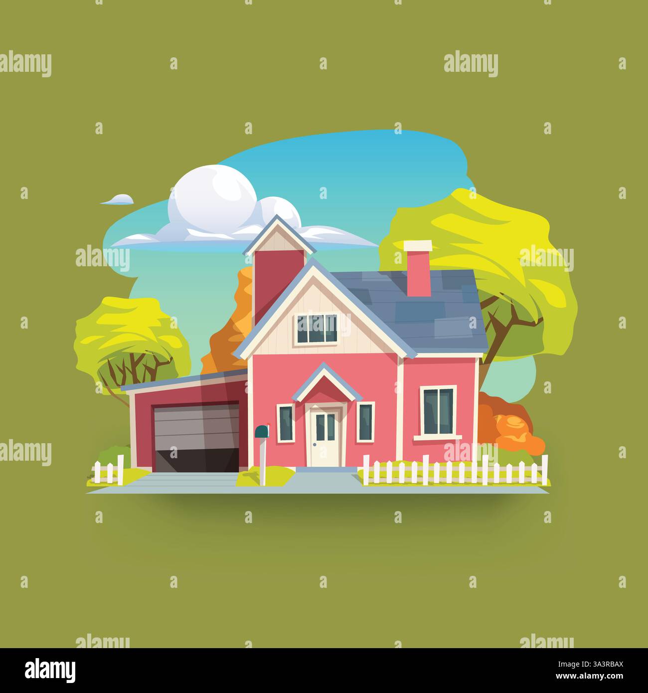 Classic country house Stock Vector Images - Alamy