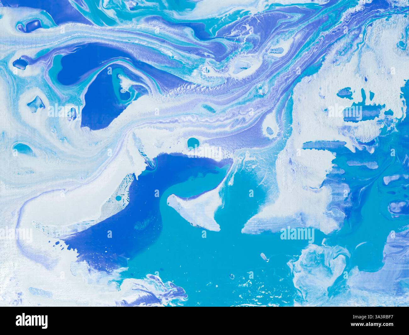 Blue abstract fantastic creative painting. Hand-drawn, impressionism ...