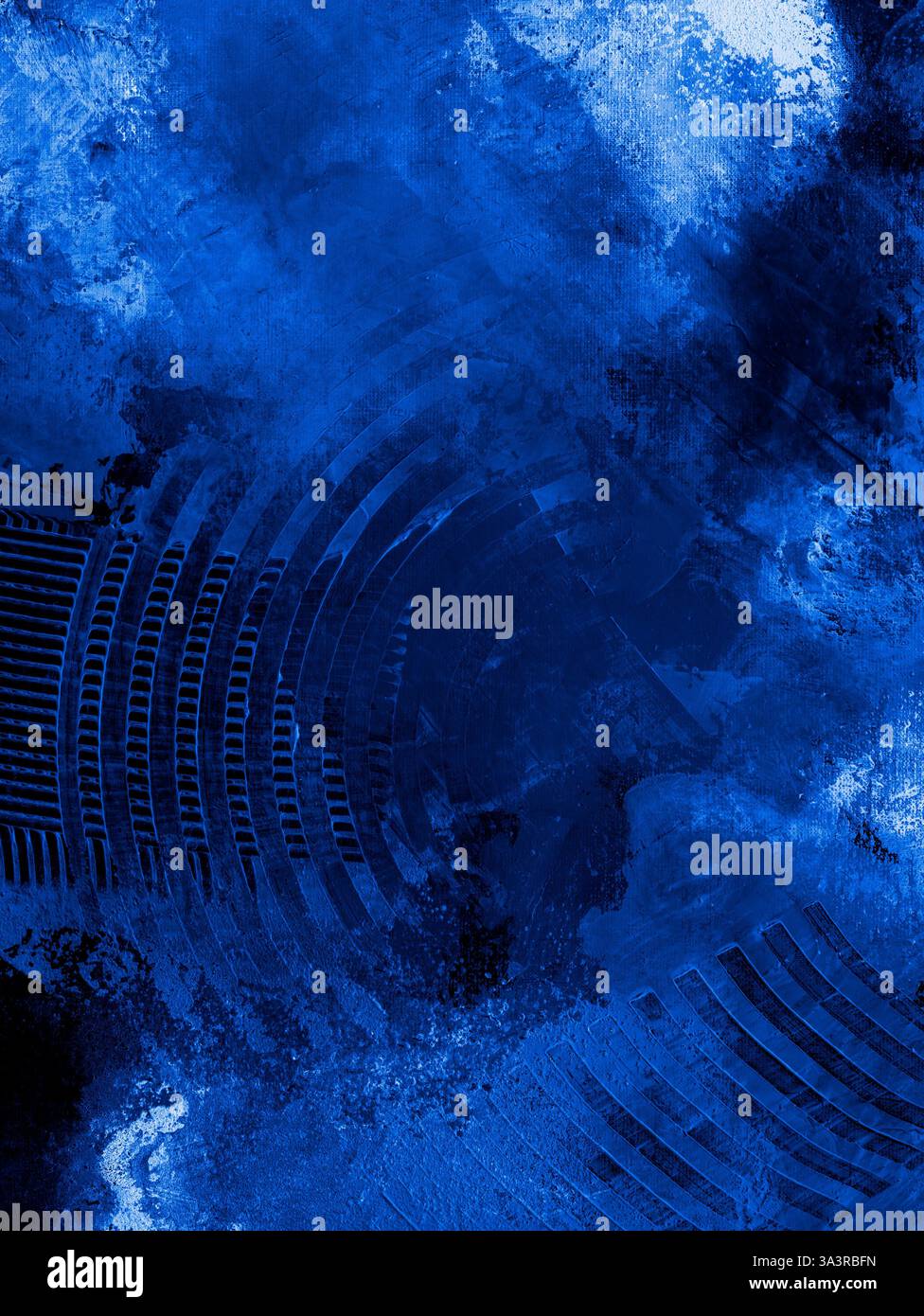 Abstract blue acrylic painting. Hand-drawn brush stroke. Artistic ...