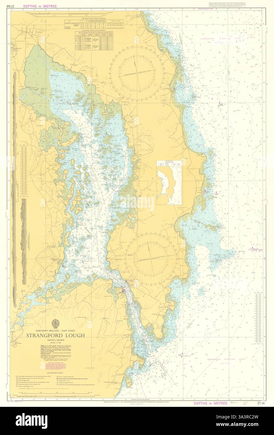 Northern Ireland - Strangford Lough. Admiralty sea chart #2156. 1976 ...