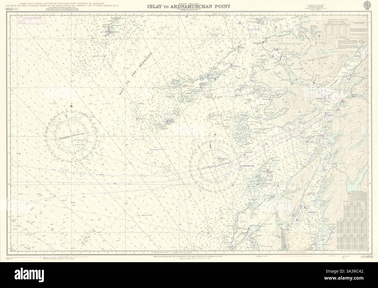 Scotland. Islay - Ardnamurchan Point. Admiralty sea chart #2722. 1969 ...