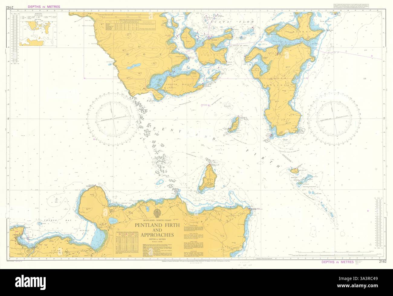 Scotland. Pentland Firth & Approaches Admiralty sea chart #2162. 1979 ...
