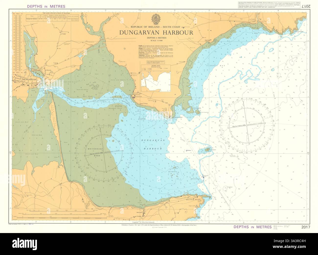 Ireland. South Coast. Dungarvan Harbour. Admiralty chart #2017. 1978 ...