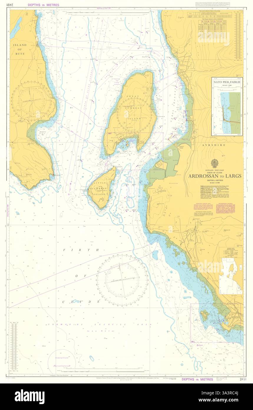 Scotland. West Coast. Ardrossan-Largs. Admiralty chart #2491. 1975 ...