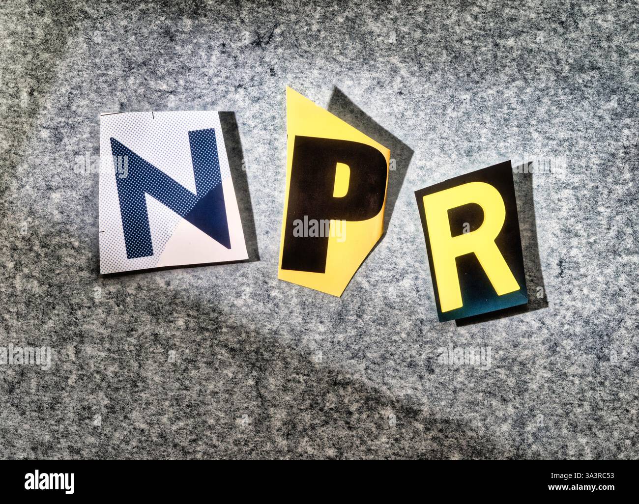 NPR "National Public Radio" using cut-out paper letters in the ransom ...