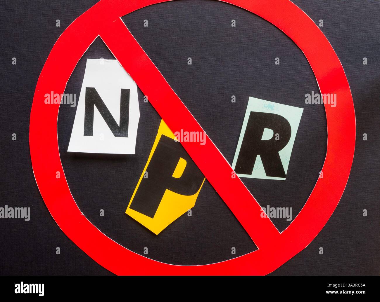 The topic of "NPR" using cut-out paper letters in the ransom note ...