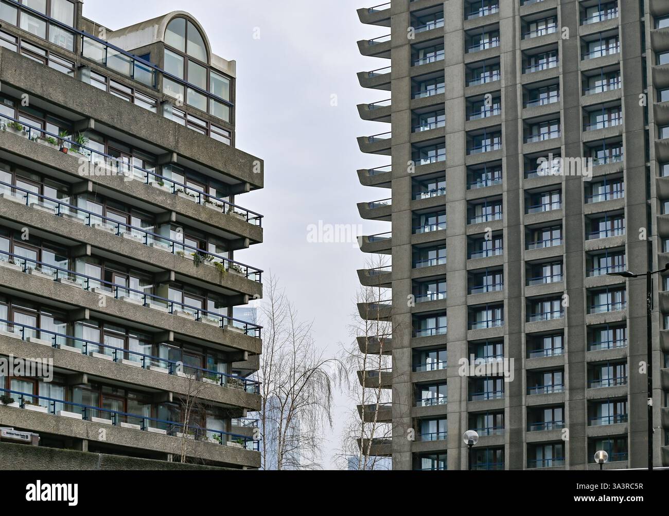 Brutalist architecture of the Barbican Estate, City of London, London ...