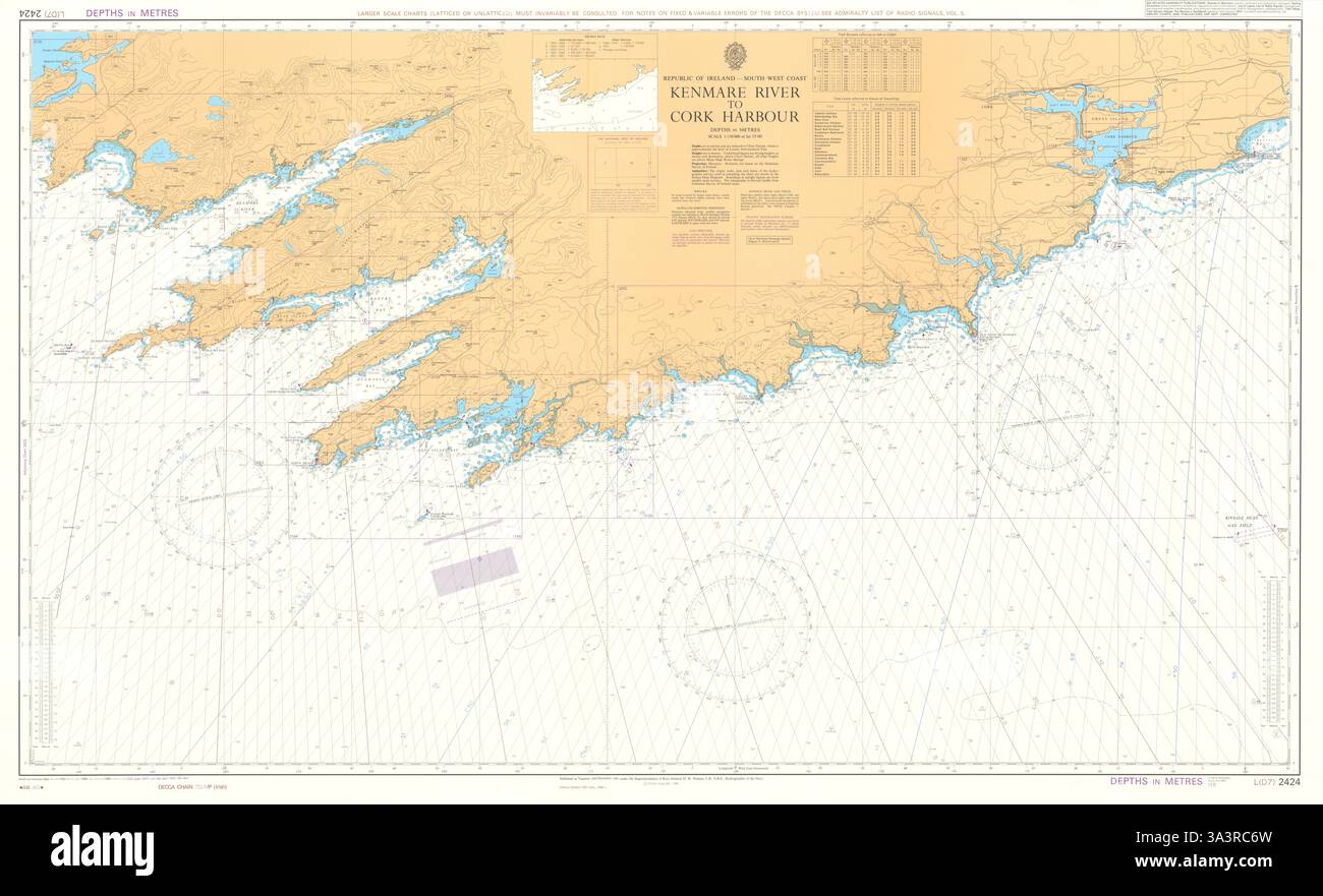 Ireland. Kenmare River - Cork Harbour. Admiralty chart #2424. 1981 ...