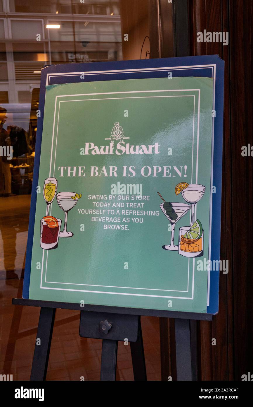 The upscale clothing store Paul Stuart on Madison Avenue offers ...