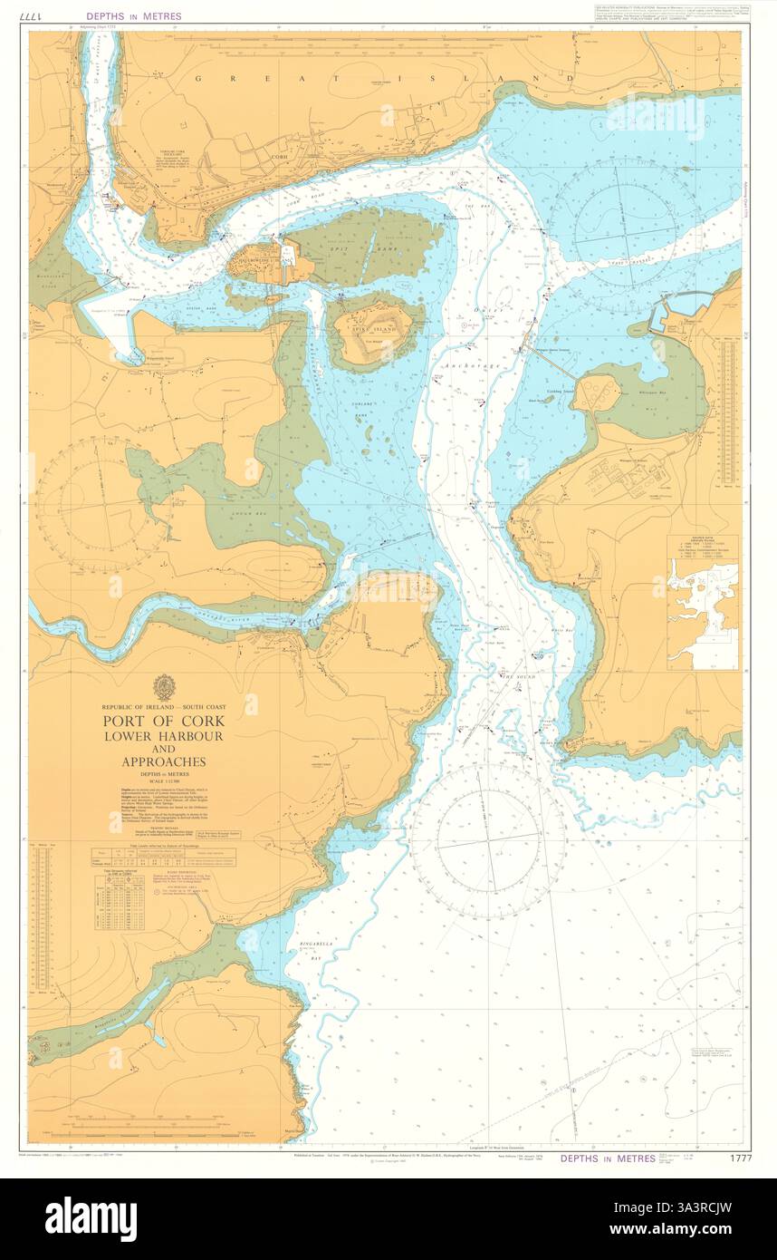 Port of Cork. Lower Harbour & Approaches. Admiralty chart #1777. 1978 ...