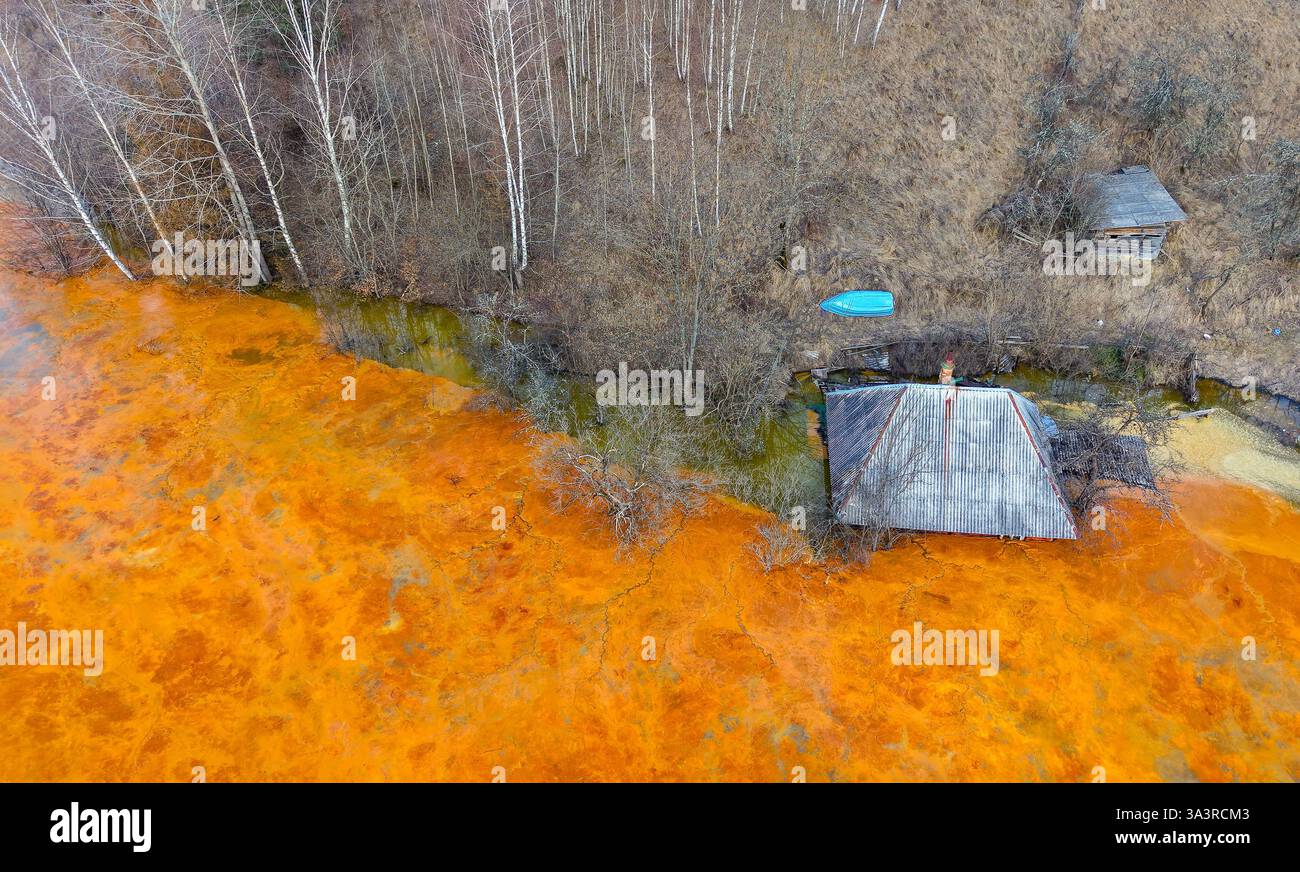 Nature pollution and water contamination of the copper mine ...