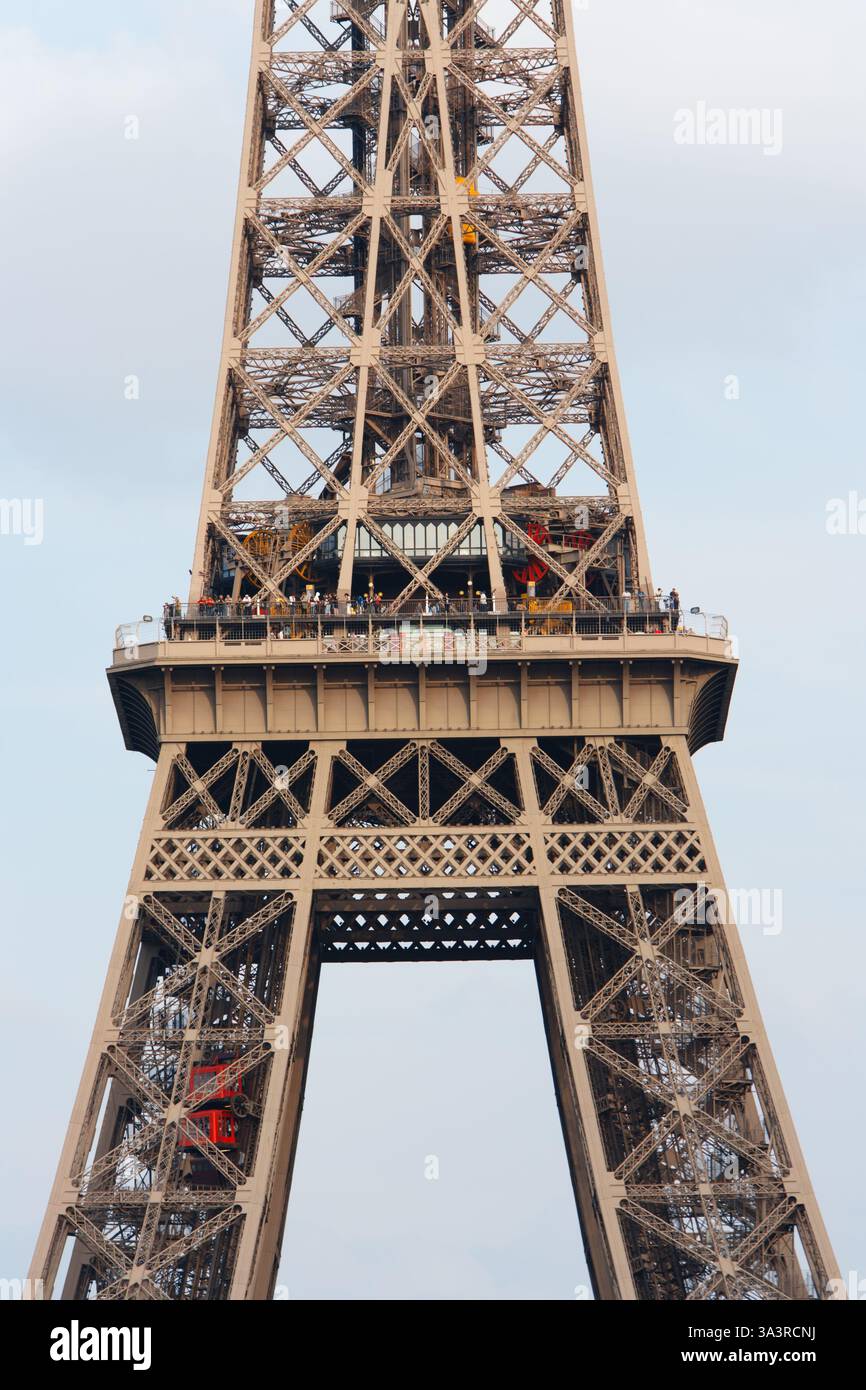 Telephoto view of tourists on the Eiffel Tower, Paris Stock Photo - Alamy
