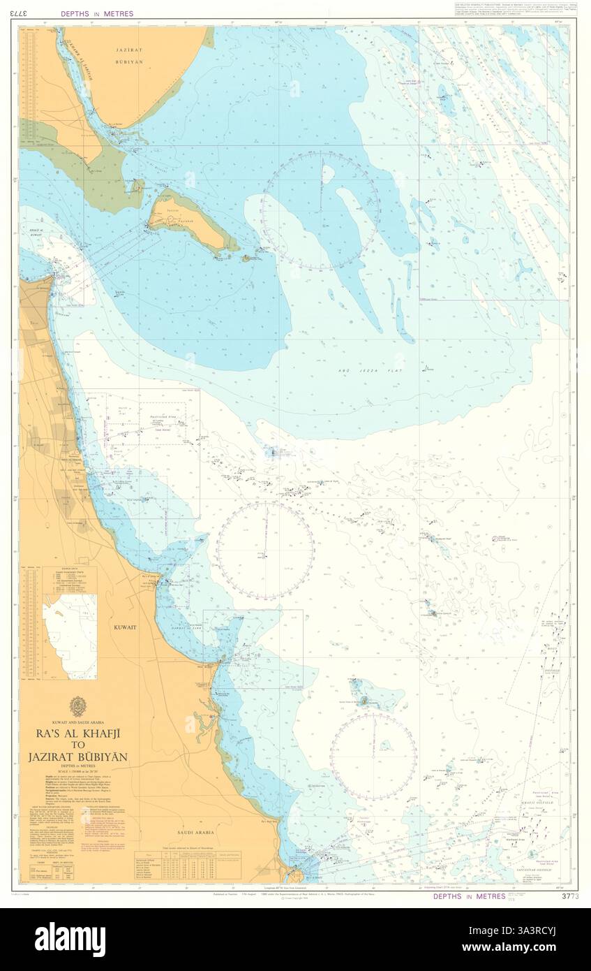 Kuwait Saudi Arabia Ra's al Khafji Jazirat Bubiyan Admiralty chart 3773 ...