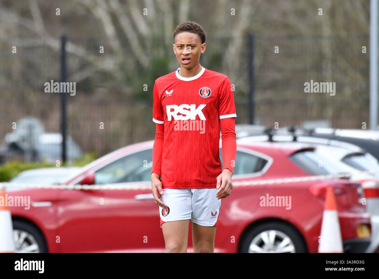 Landore, Swansea, Wales. 15 March 2025. Reuben Gokah of Charlton ...