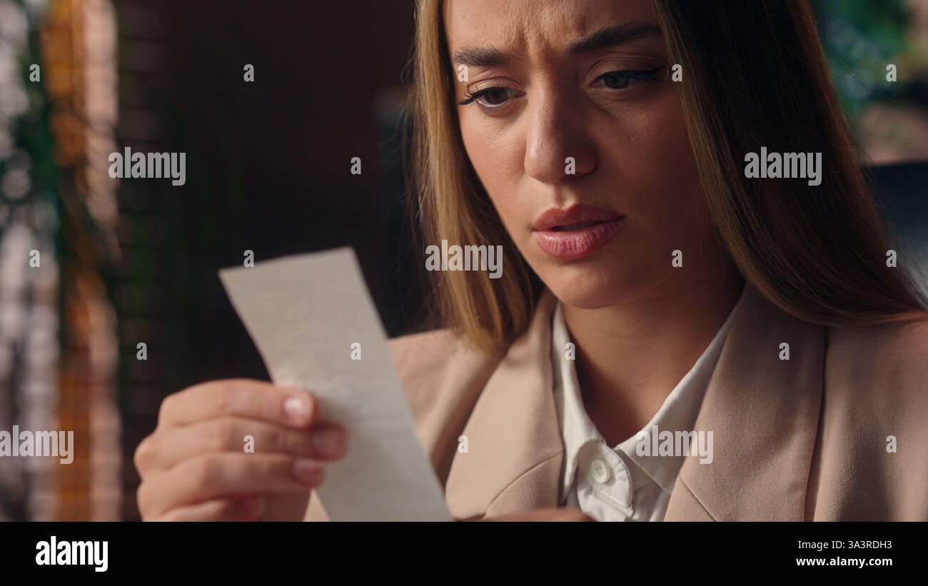 Shocked worried Caucasian business woman female businesswoman ...