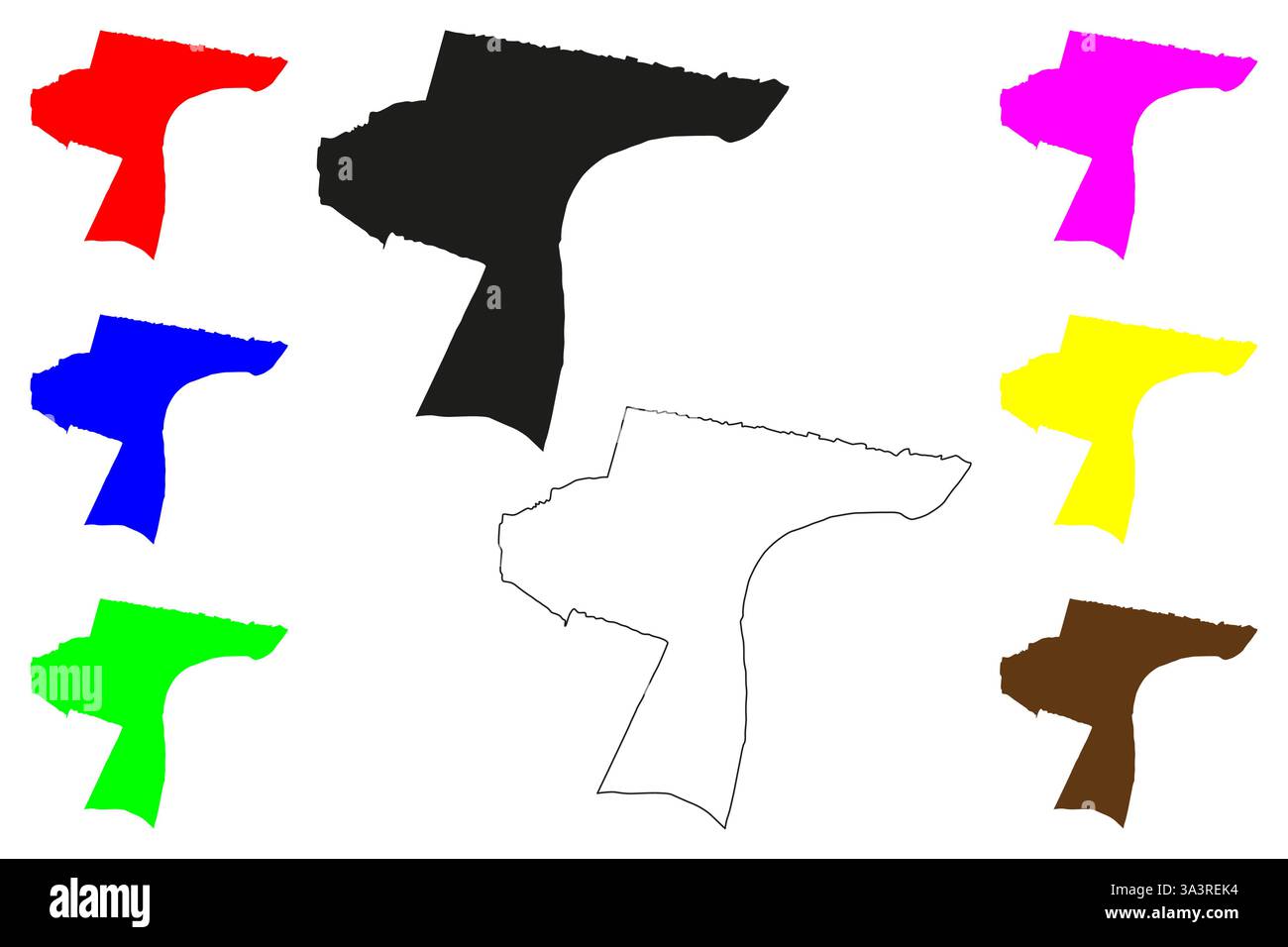 Bhadreswar city (Republic of India, State of West Bengal) map vector ...