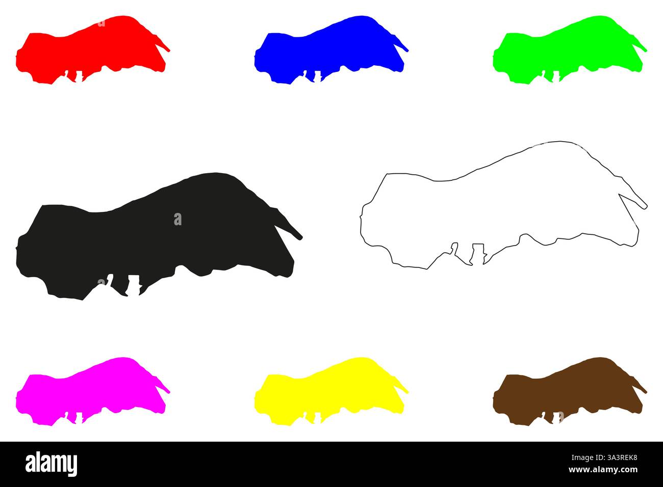 Bhagalpur city (Republic of India, State of Bihar) map vector ...