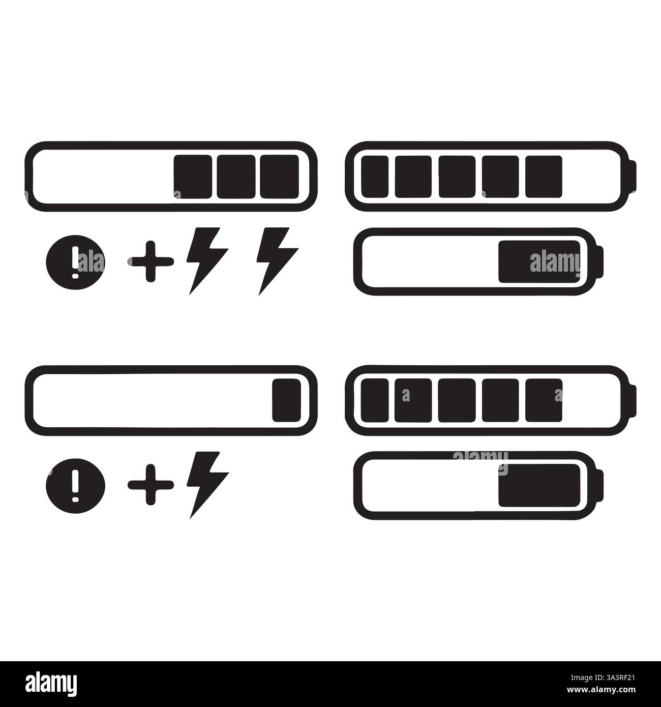 Battery Icons, Charging Status, Low Battery Alerts Stock Vector Image ...