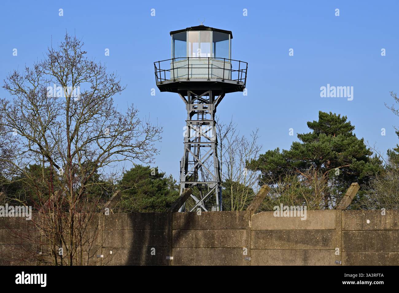 Watch tower and inner security fence. The Gorse Industrial Estate was ...