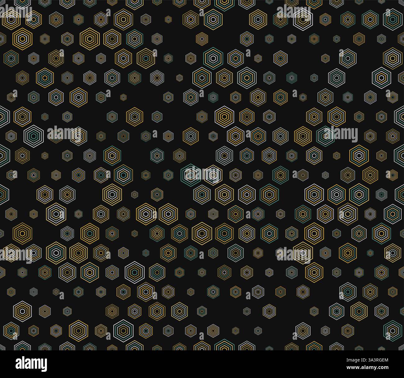 Seamless hexagon background. Multicolored geometric elements of varied size. Hexagon stacked ...