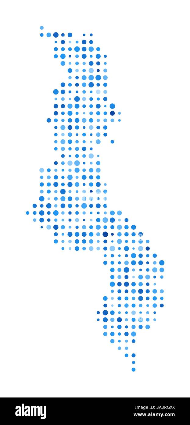Malawi Dot Map. Country Digital Style Shape. Malawi vector image ...