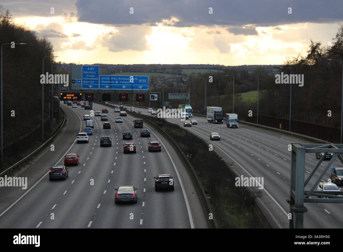 Motorway Traffic on the M25 Heading towards J20 Exit towards Abbots ...