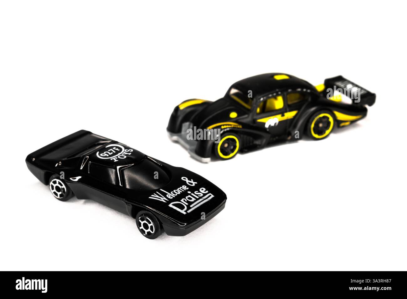 Black and white boy and toy car Cut Out Stock Images & Pictures - Alamy