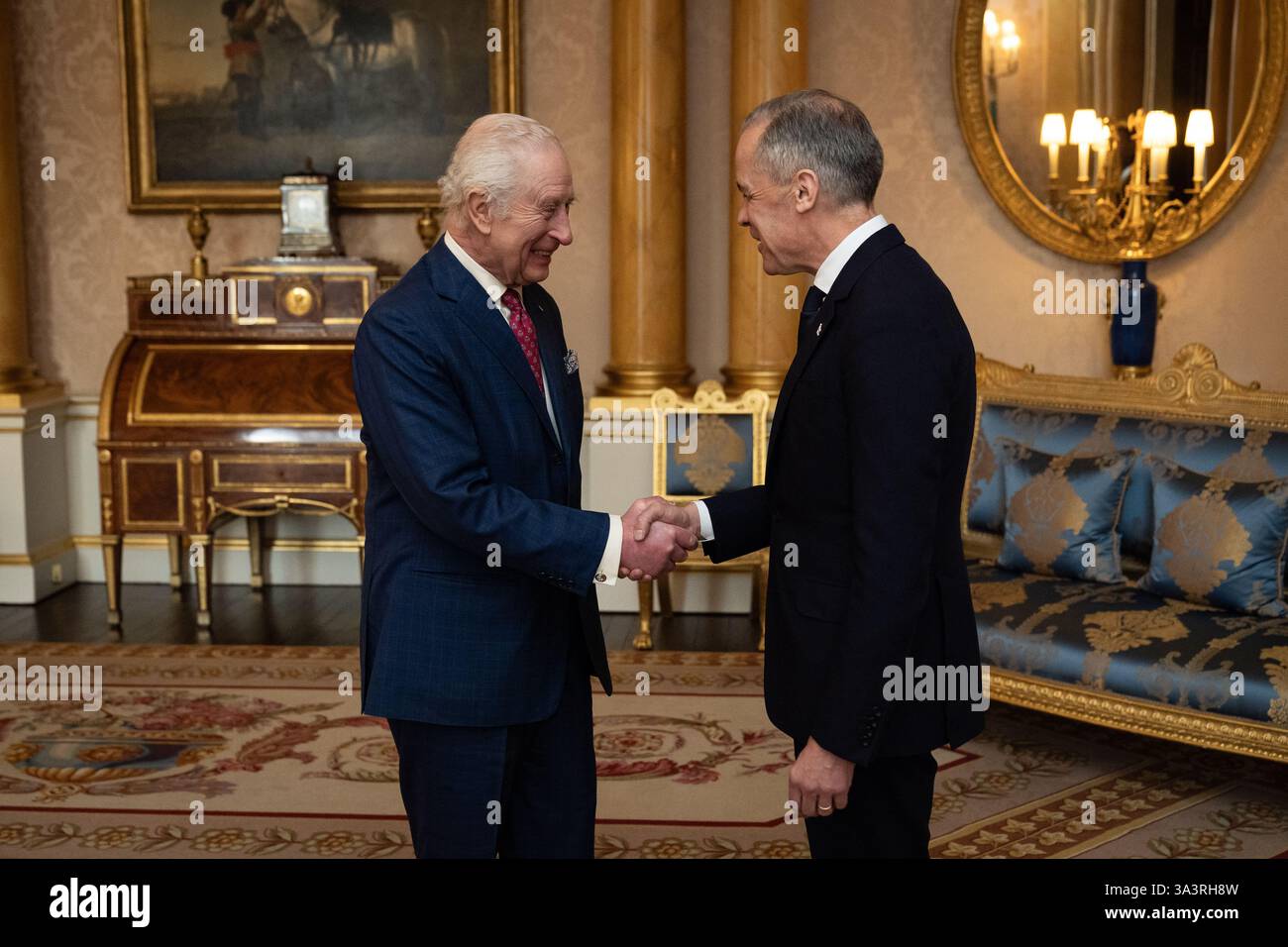 King Charles III holds an audience with Mark Carney the Prime Minister ...