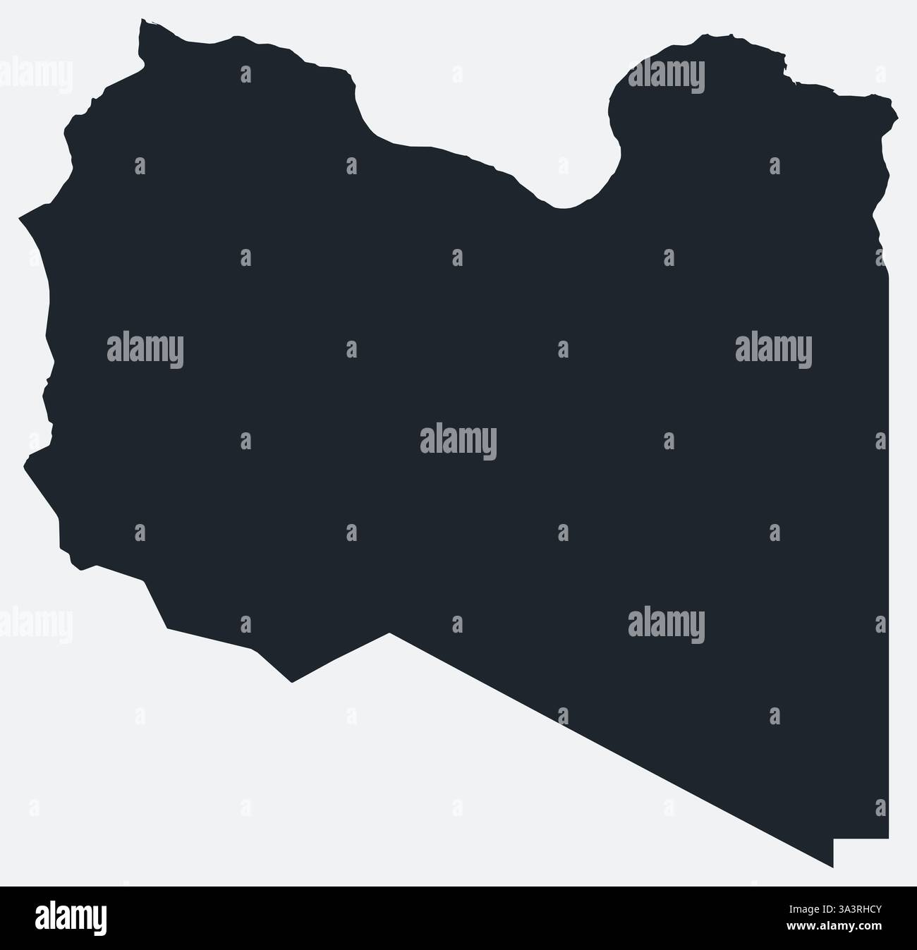 Libya map. Just a simple border map. Shape of the country. Flat blank ...