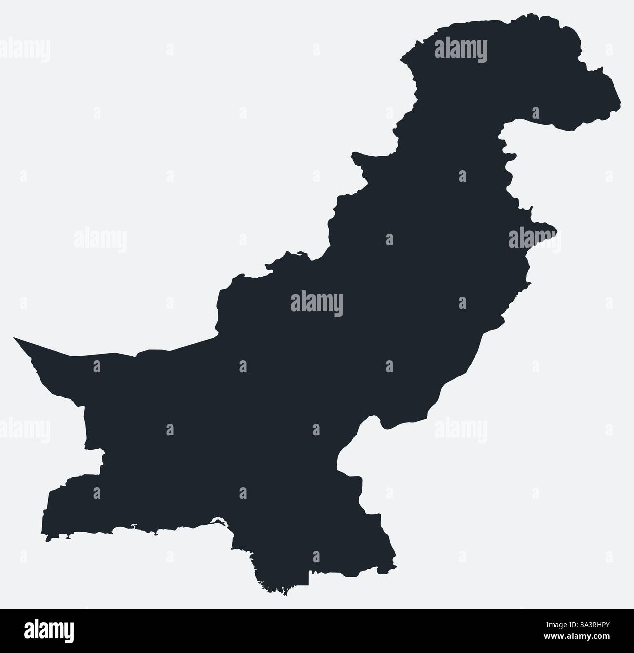 Pakistan map. Just a simple border map. Shape of the country. Flat blank Pakistan outline ...