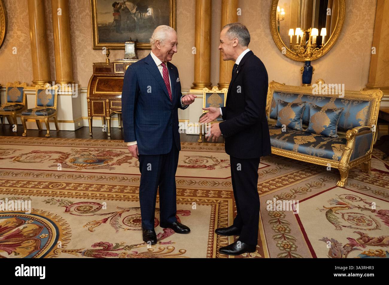 King Charles III holds an audience with the Prime Minister of Canada ...