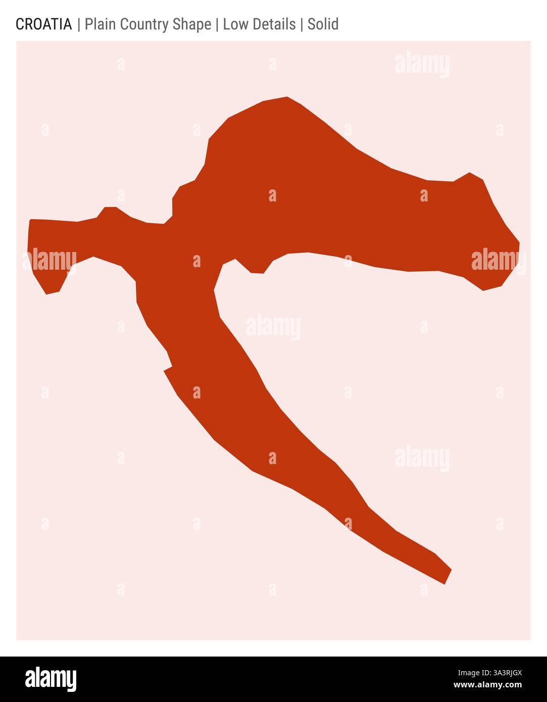 Croatia plain country map. Low details. Solid style. Shape of Croatia ...