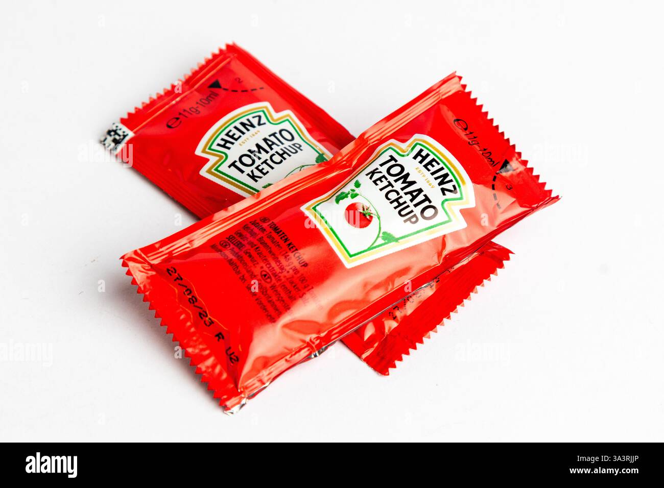 London, United Kingdom 10th March 2025 :- Sachets of Heinz Tomato ...