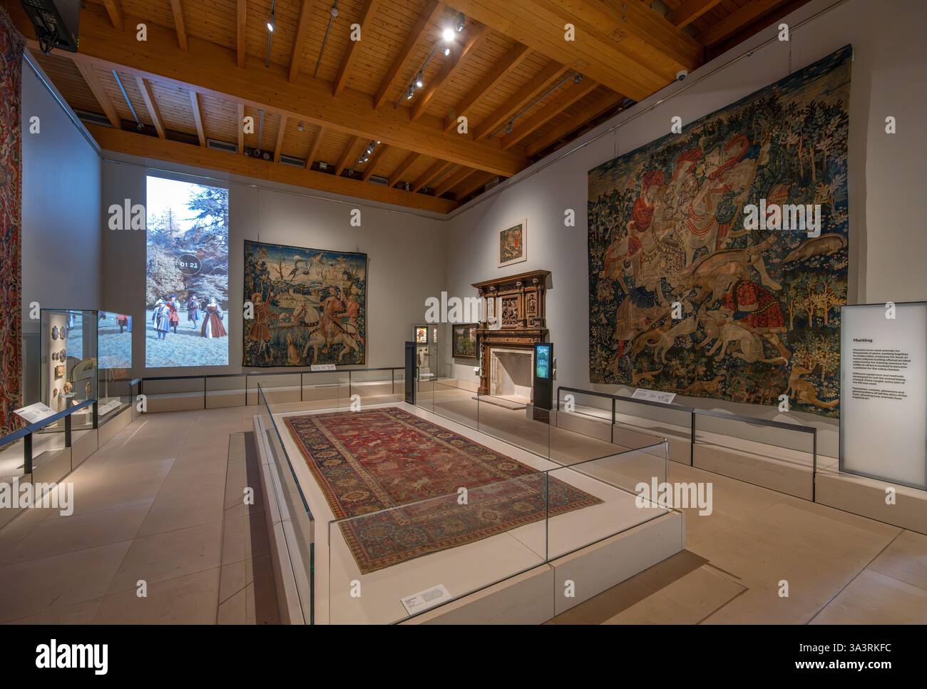 Interior of the Burrell Collection building, Glasgow, Scotland, UK ...