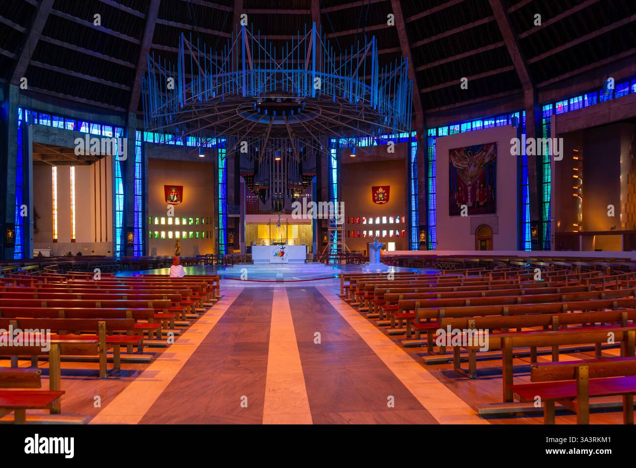 Modern interior of Roman Catholic cathedral church, Metropolitan ...