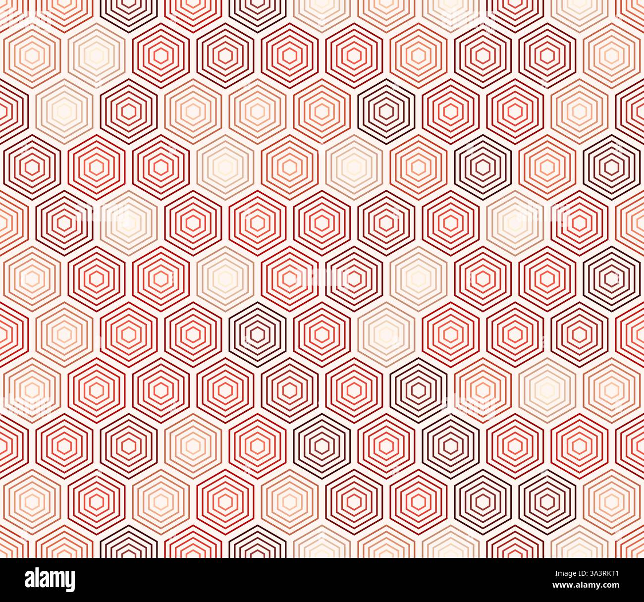 Honeycomb hexagon cells background. Red color tones gradients. Hexagon stacked mosaic cells ...