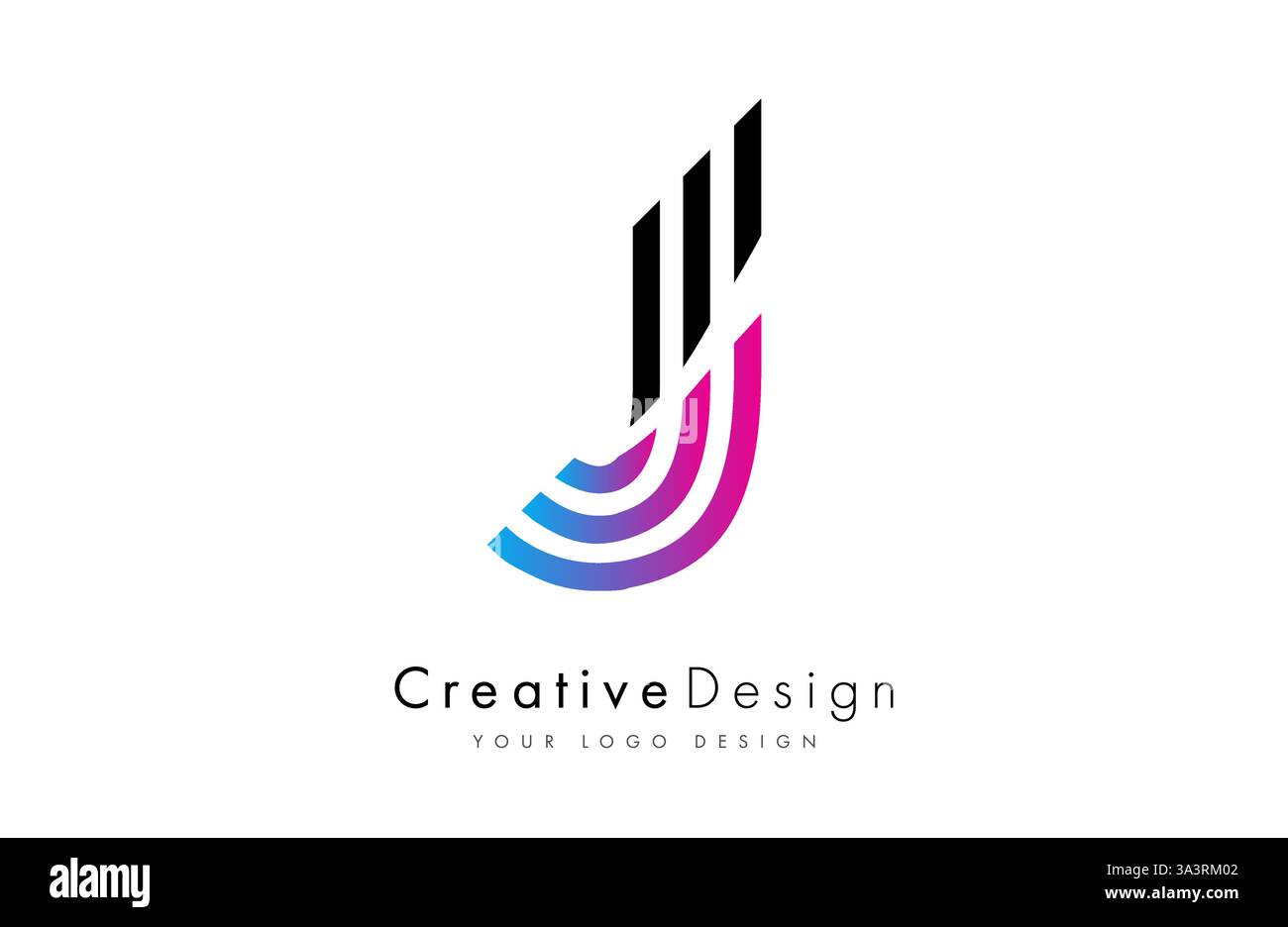 Letter J logo icon vector made of lines. Creative J Design alphabet ...