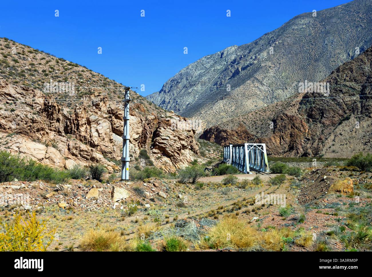 Railway bridge in Argentinian Andes Stock Photo - Alamy