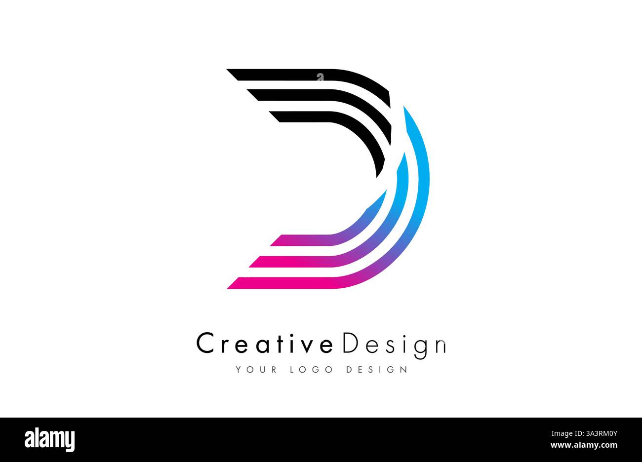 Letter D logo icon vector made of lines. Creative D Design alphabet ...