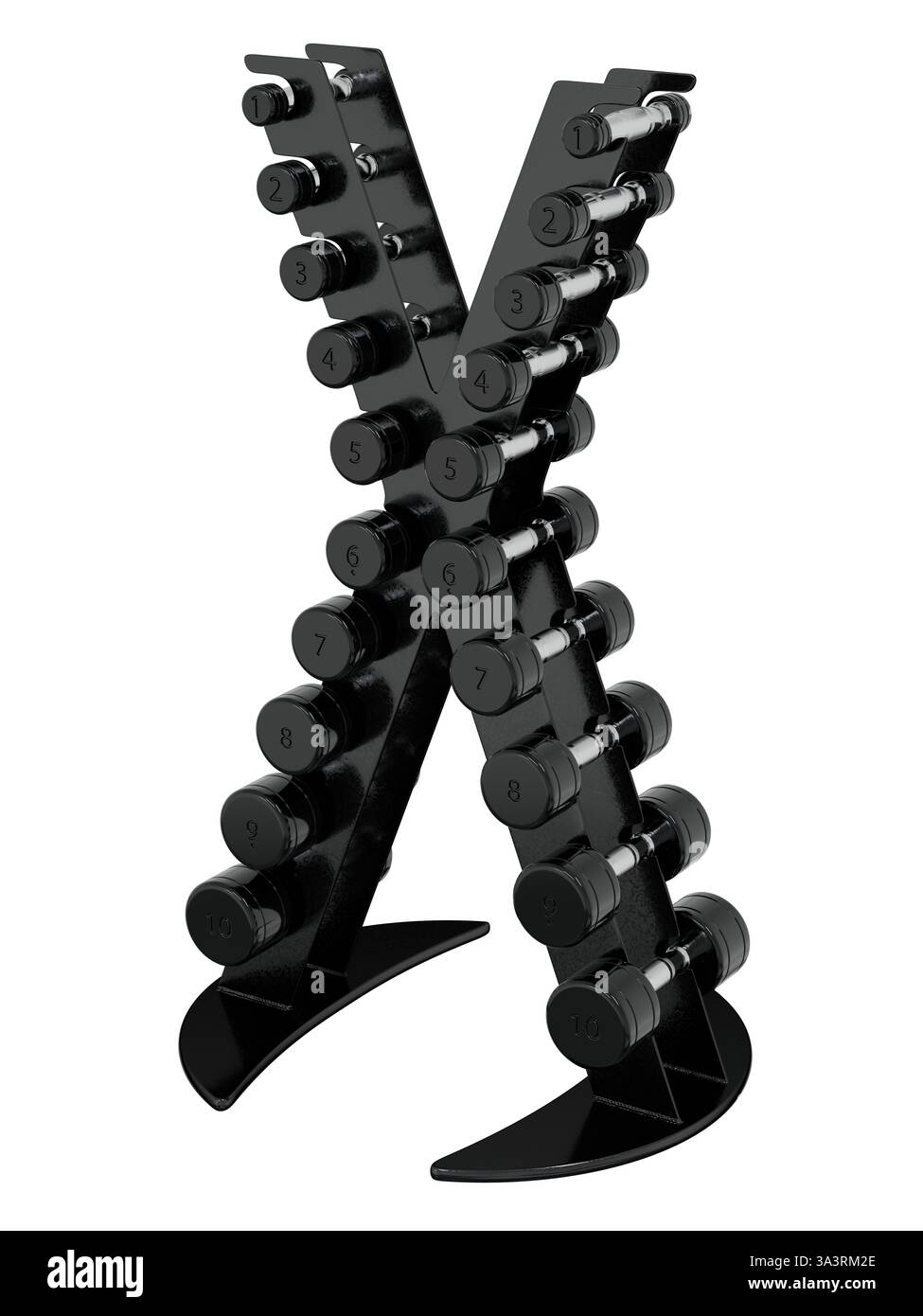 Gym Dumbbell rack in X shape, a stand for weightlifting gym equipment ...
