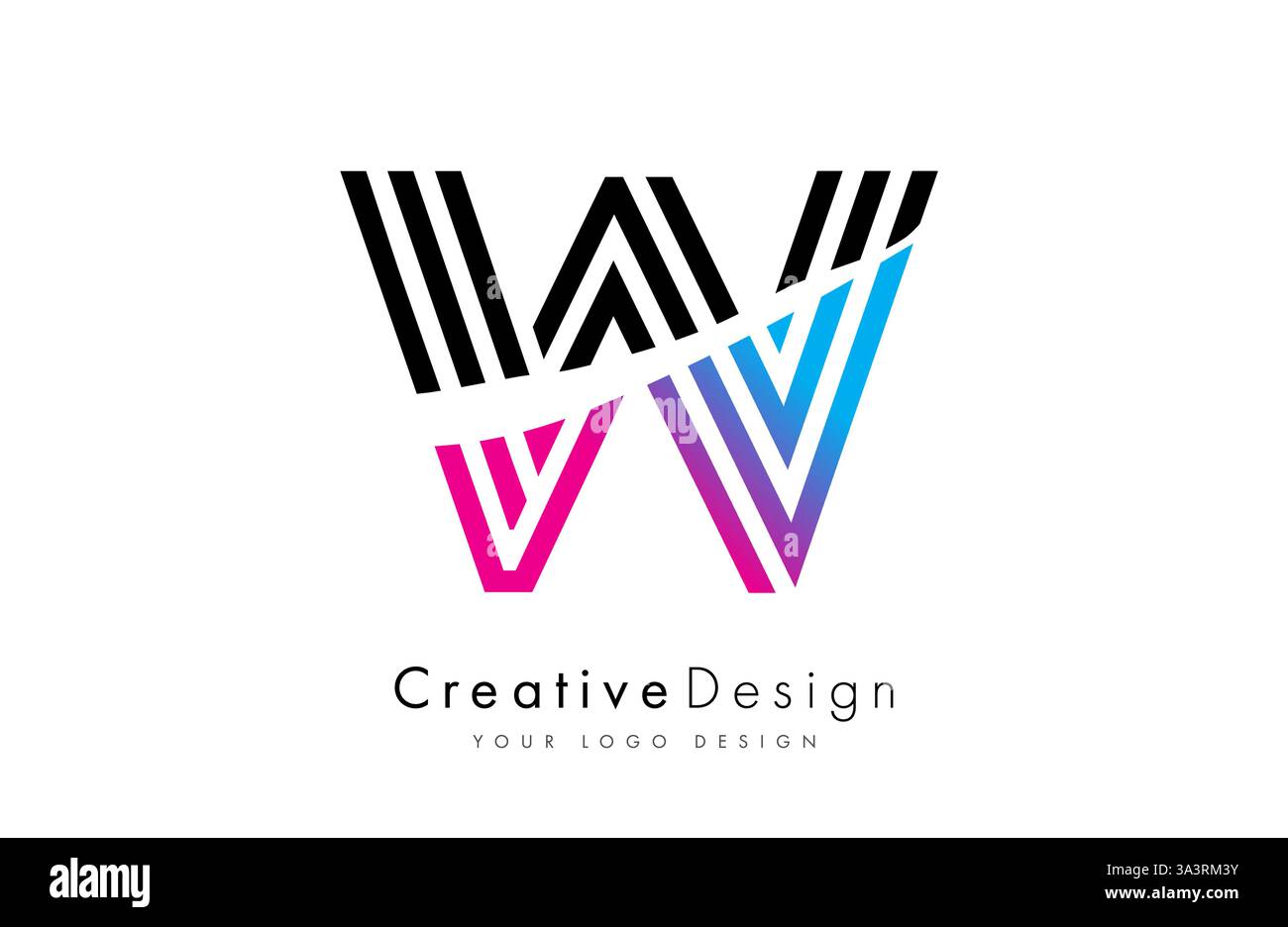 Letter W logo icon vector made of lines. Creative W Design alphabet ...