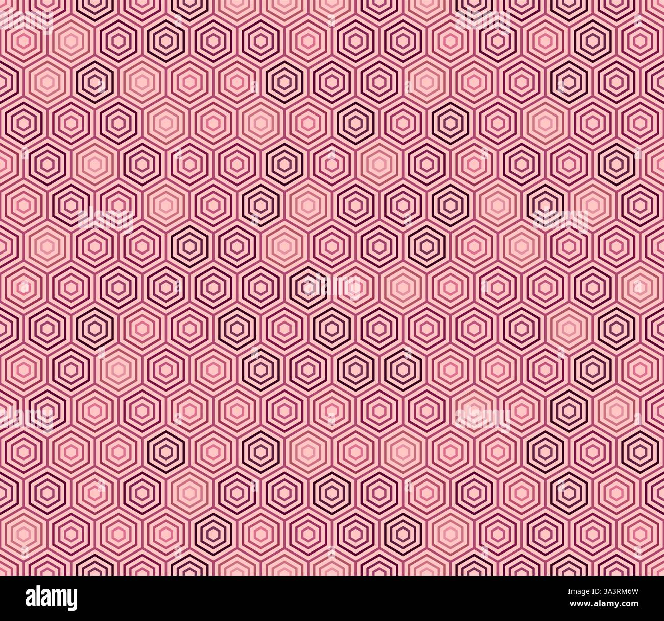 Pattern of geometric shapes. Pink color tones gradients. Simple stacked hexagons pattern ...