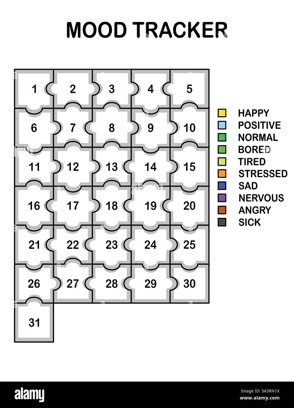 Mood tracker in pixels. Calendar munthly, yearly, weekly, dayly ...
